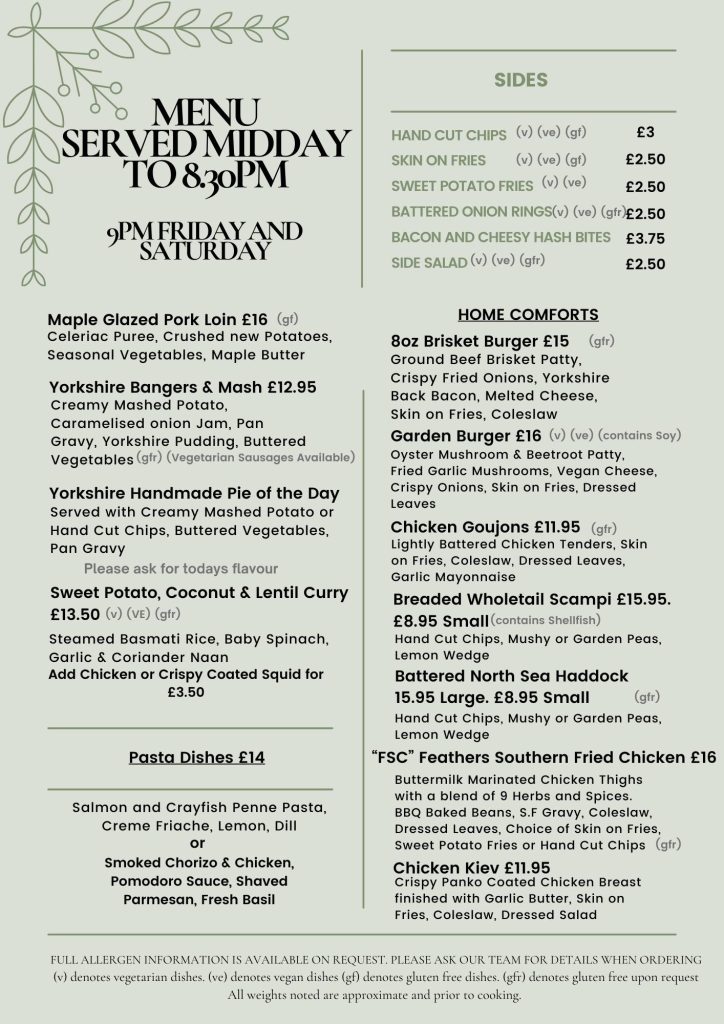 Eat with us – Feathers Hotel