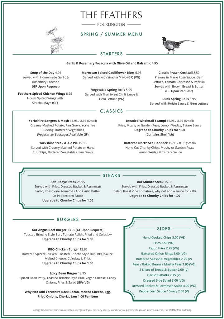 Eat with us – Feathers Hotel