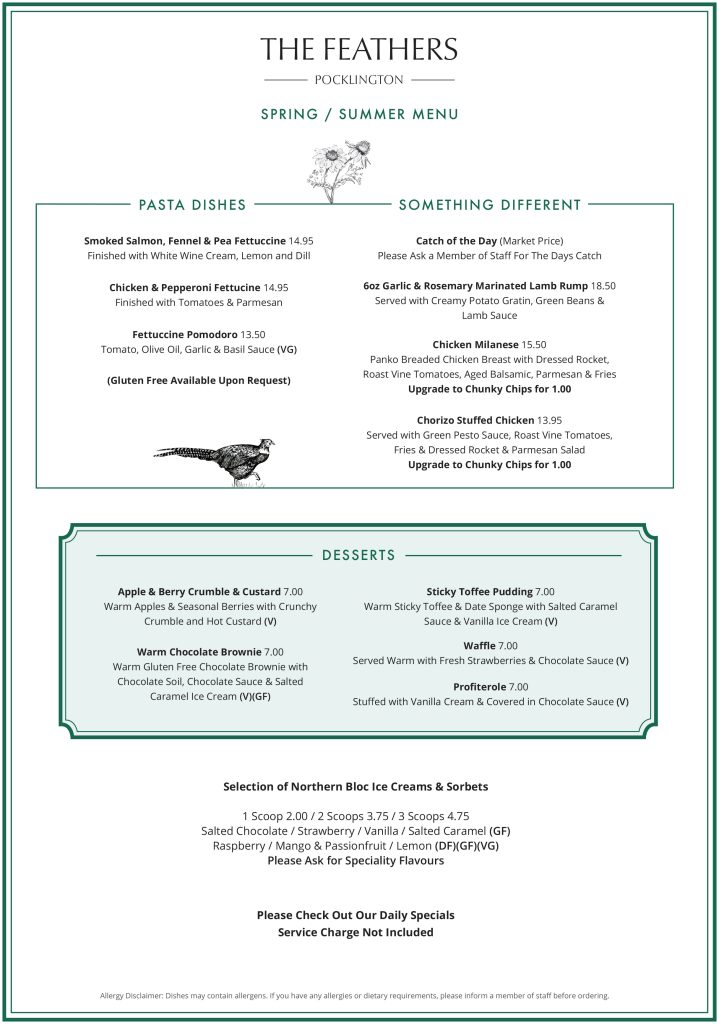 Eat with us – Feathers Hotel
