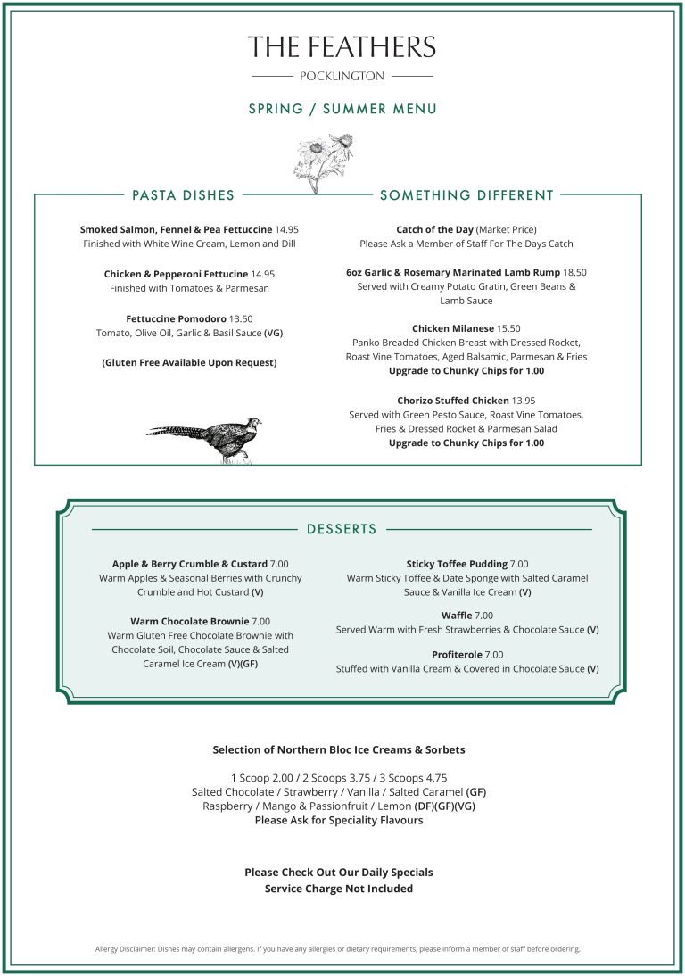 Eat with us – Feathers Hotel
