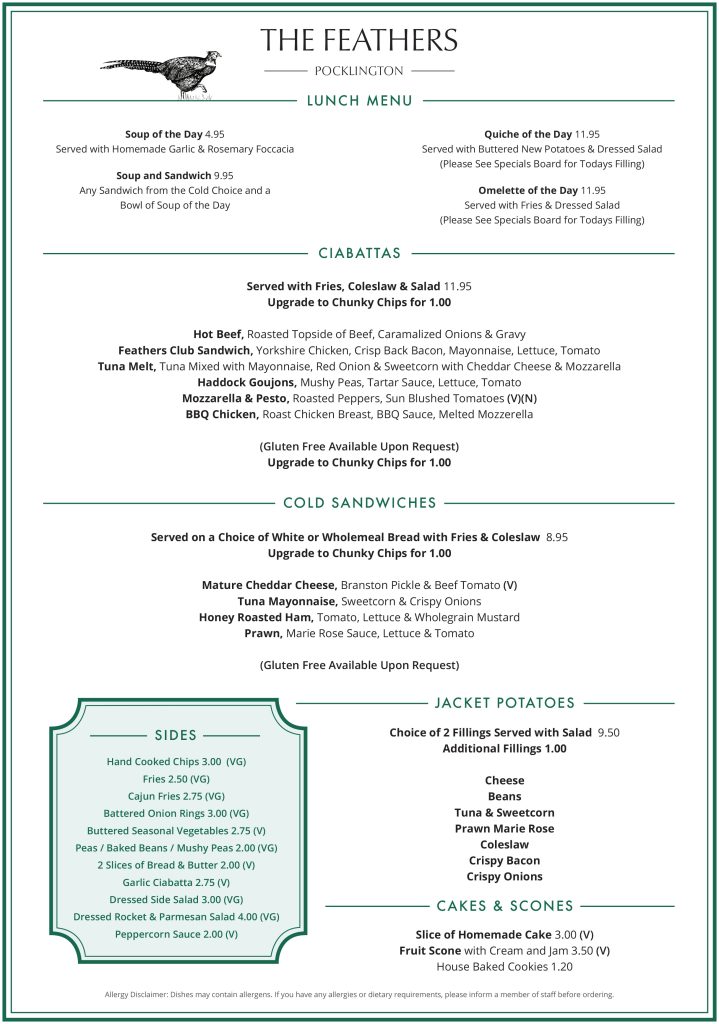 Eat with us – Feathers Hotel