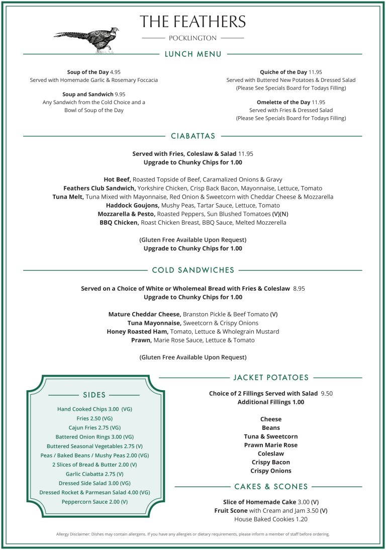 Eat with us – Feathers Hotel